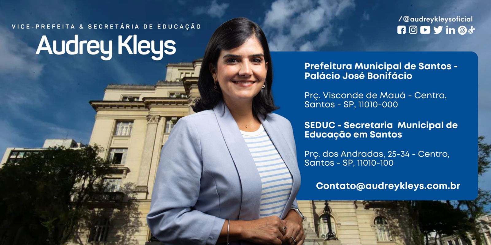 Audrey Kleys - Vice-Prefeita e Secretária de Educação de Santos
